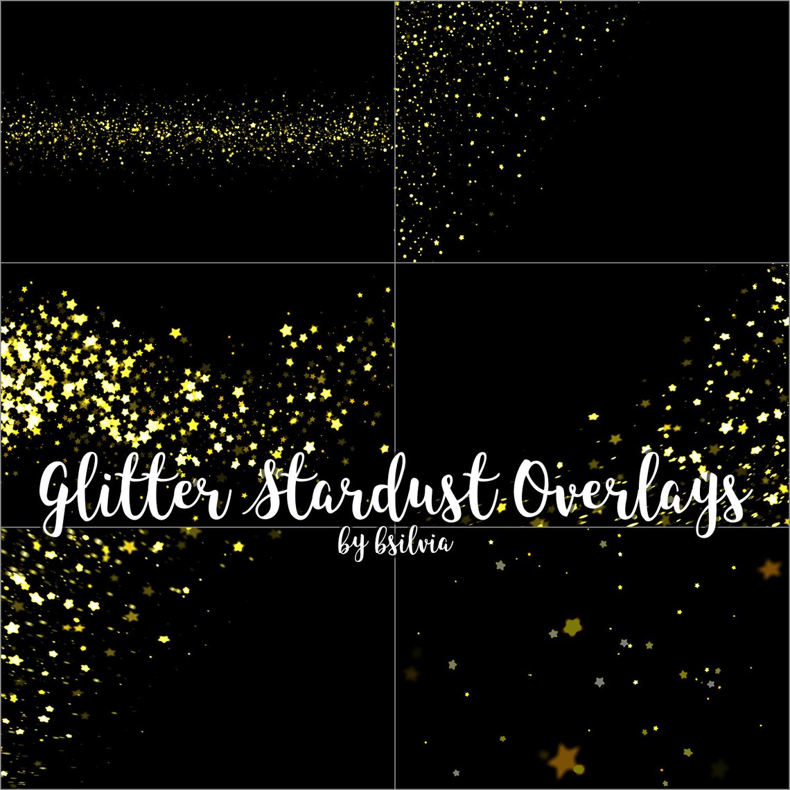 Stardust Glitter Overlays Yellow Glitter Stardust Overlays | Etsy