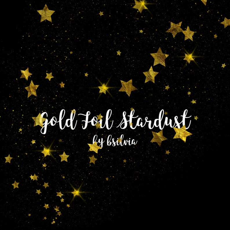 Gold Foil Stardust Clip Art Set, Gold Stars, Gold Clip Art, Magic Dust ...