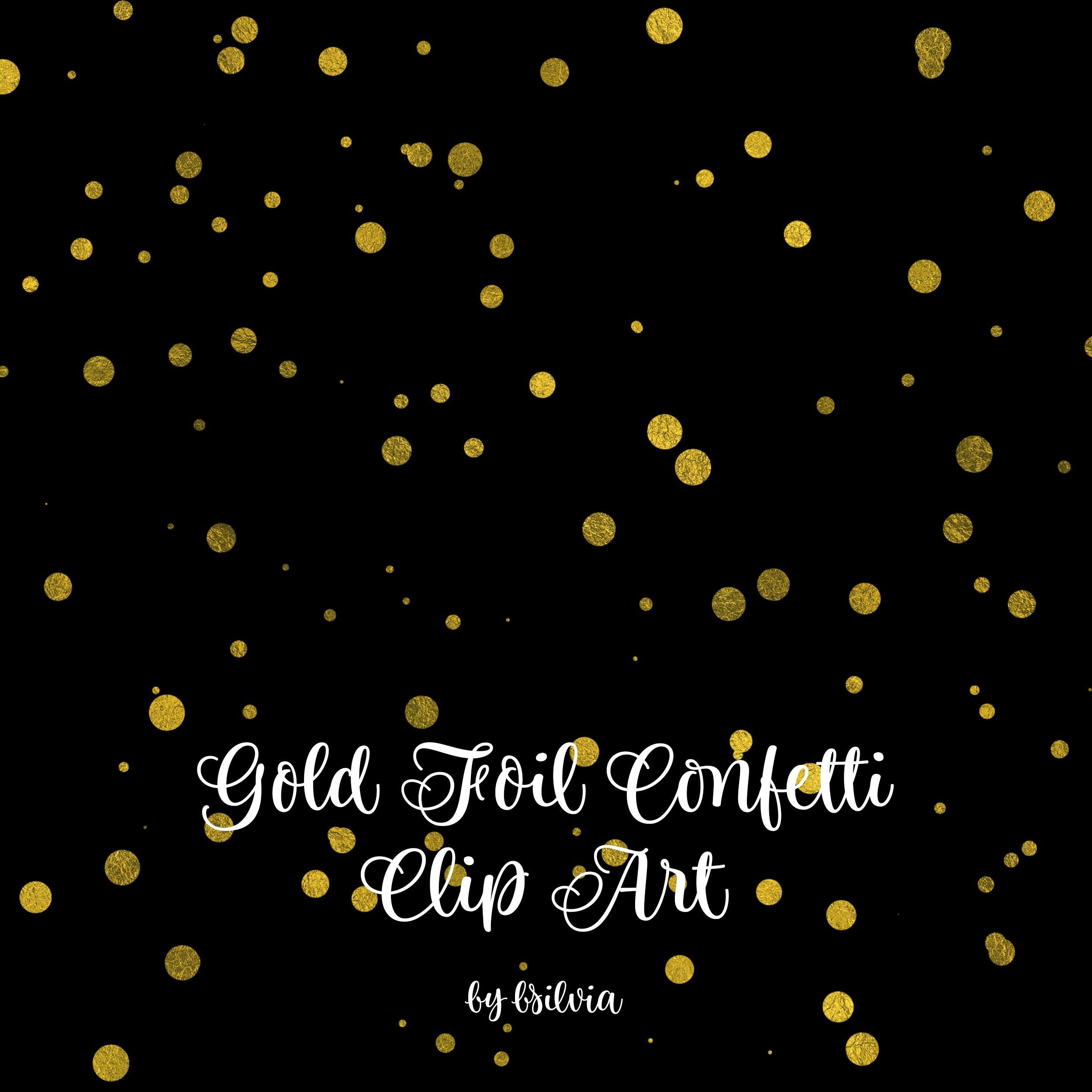 Gold Foil Confetti Clipart Overlays, Gold Confetti Clipart, Transparent ...