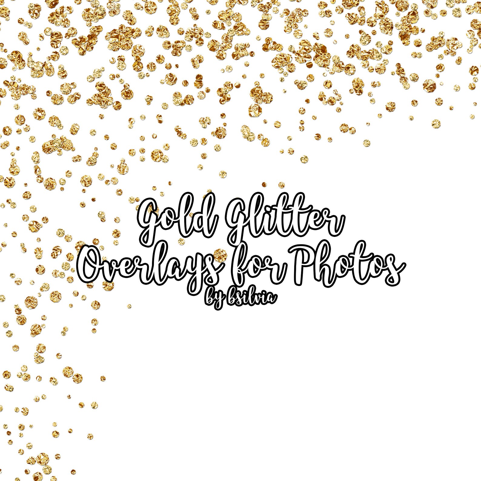 Gold Glitter Overlays for Photos Gold Glitter Confetti - Etsy