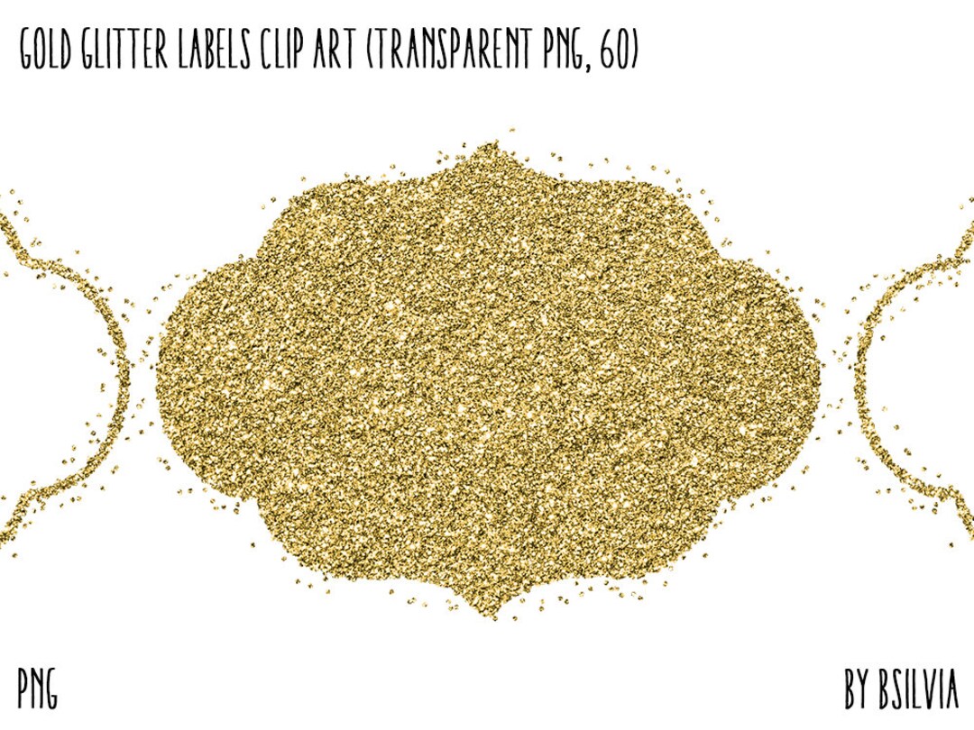 Gold Glitter Confetti Labels Clipart, Transparent PNG, Gold Glitter ...