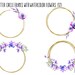 Gold Glitter Circle Frames With Watercolor Floral Clipart, Gold Glitter ...