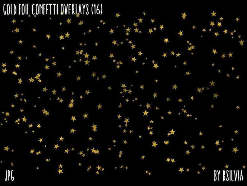 Gold Foil Confetti Clipart Overlays, Gold Confetti Clipart, Transparent ...