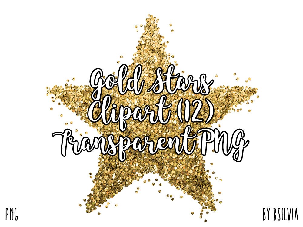 Gold Stars Clipart, Sparkly Glitter Gold Stars Transparent PNG, Gold ...