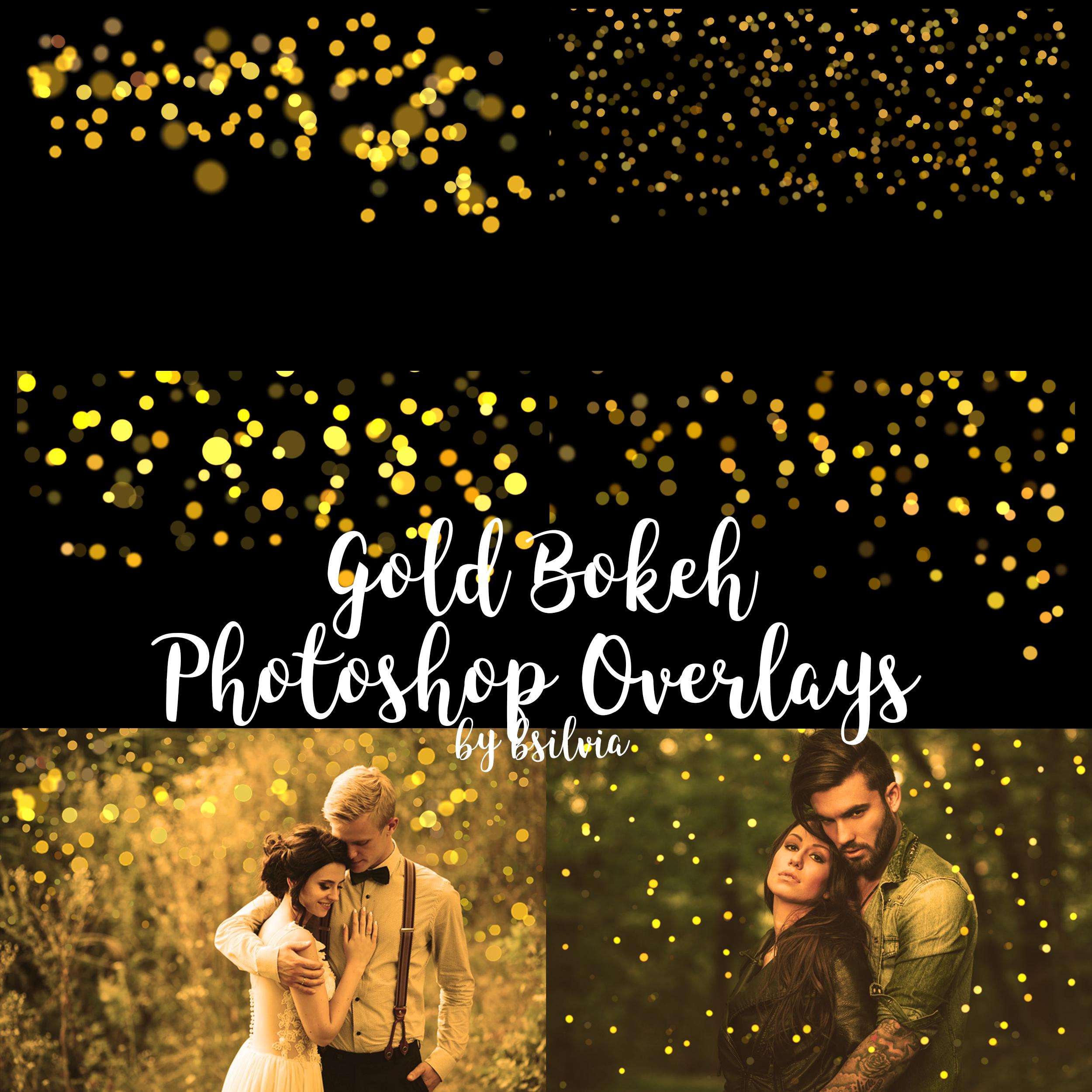 Gold Bokeh Photoshop Overlays, Yellow Bokeh Overlays, Digital Bokeh ...