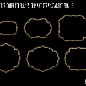 Gold Glitter Confetti Frames Clipart, Transparent PNG, Gold Glitter ...