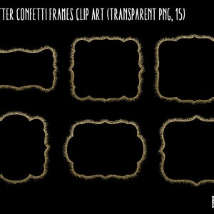 Gold Glitter Confetti Frames Clipart, Transparent PNG, Gold Glitter ...
