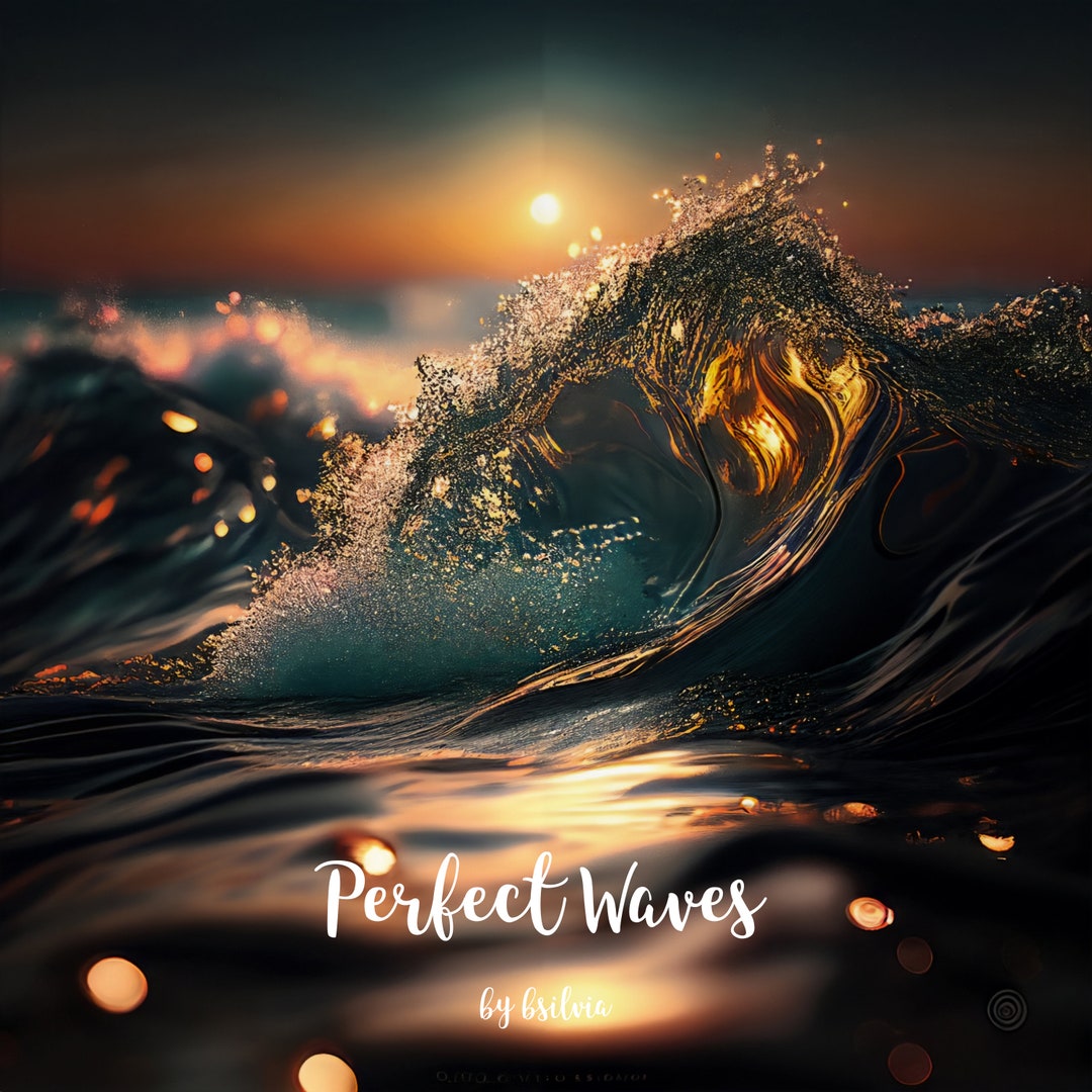 Perfect Waves Close Up Sea Waves at Sunset Digital Photo - Etsy