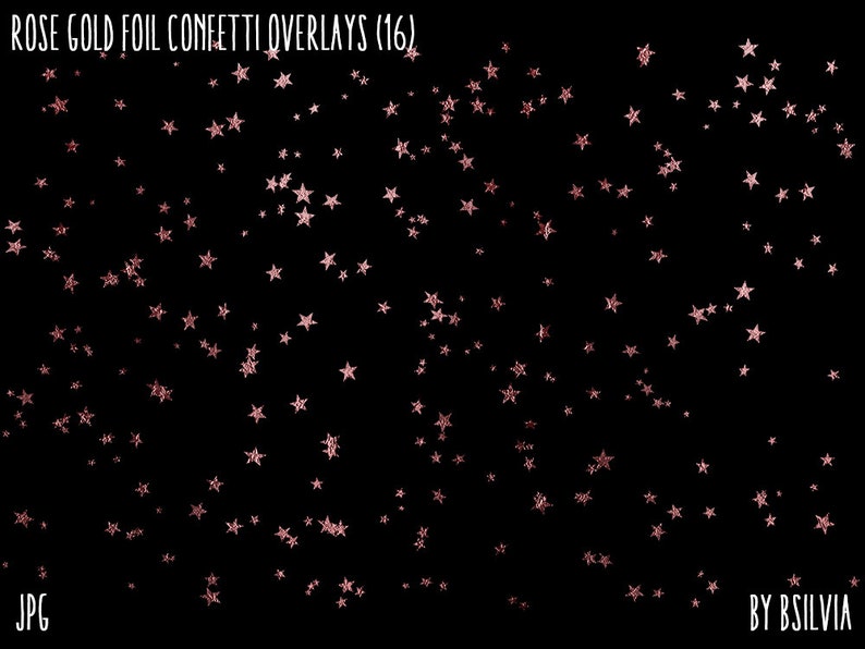 Rose Gold Foil Confetti Clipart Overlays, Rose Gold Confetti Clipart ...