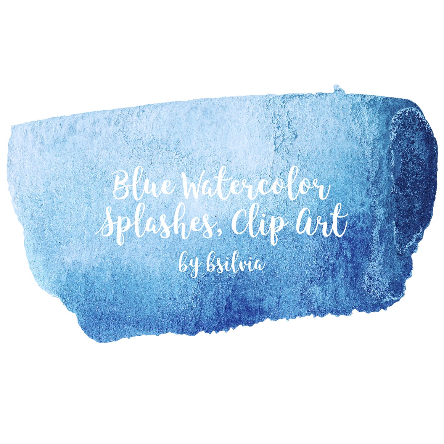 Blue Watercolor Splashes Clip Art Watercolor Brush Strokes | Etsy