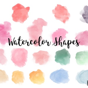 Watercolor Shapes Clip Art, Watercolor Splashes, Transparent PNG ...