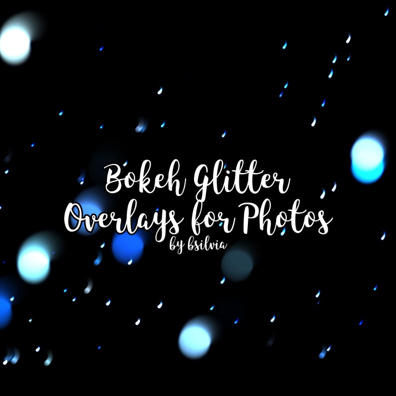 Bokeh Glitter Overlays Yellow and Blue Glitter Overlays | Etsy