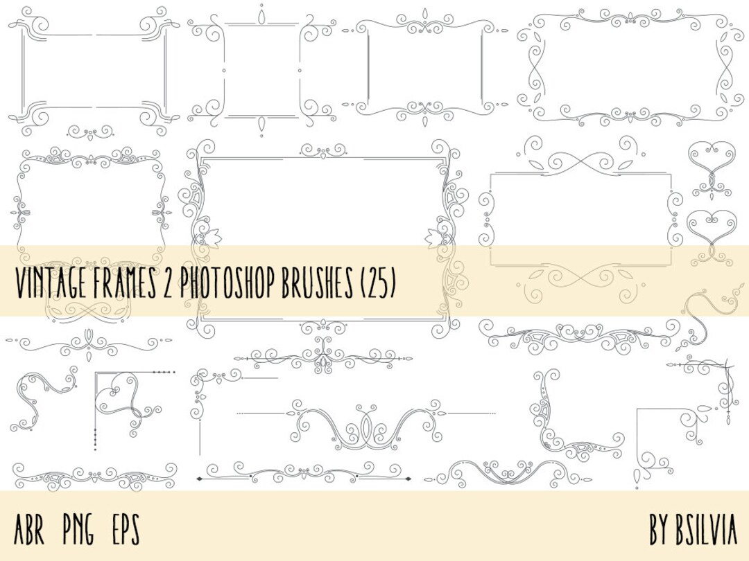 Vintage Frames Photoshop Brushes Pack 2 Vintage Frames Vector - Etsy