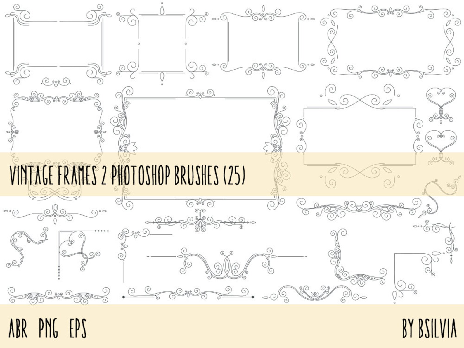 Vintage Frames Photoshop Brushes Pack 2 Vintage Frames Vector - Etsy