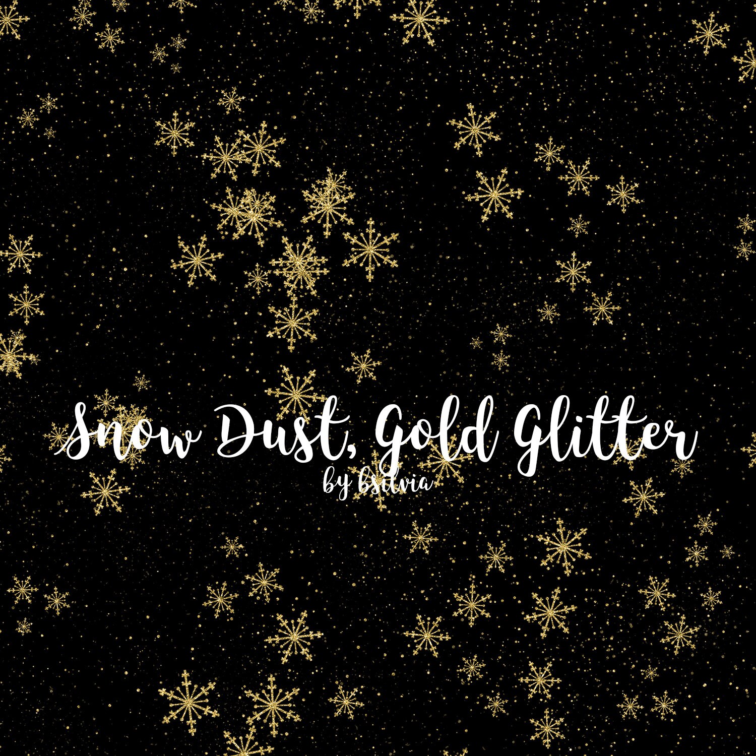Gold Glitter Snow Dust, Gold Glitter Snowflakes Confetti Overlays, Gold ...