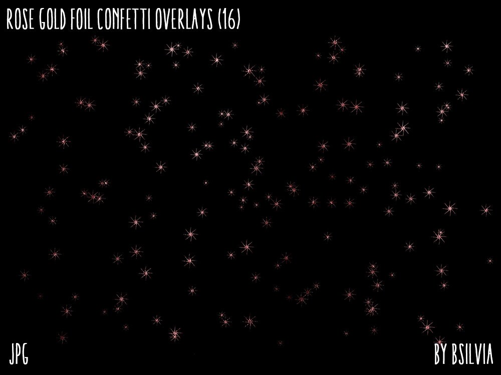 Rose Gold Foil Confetti Clipart Overlays, Rose Gold Confetti Clipart ...