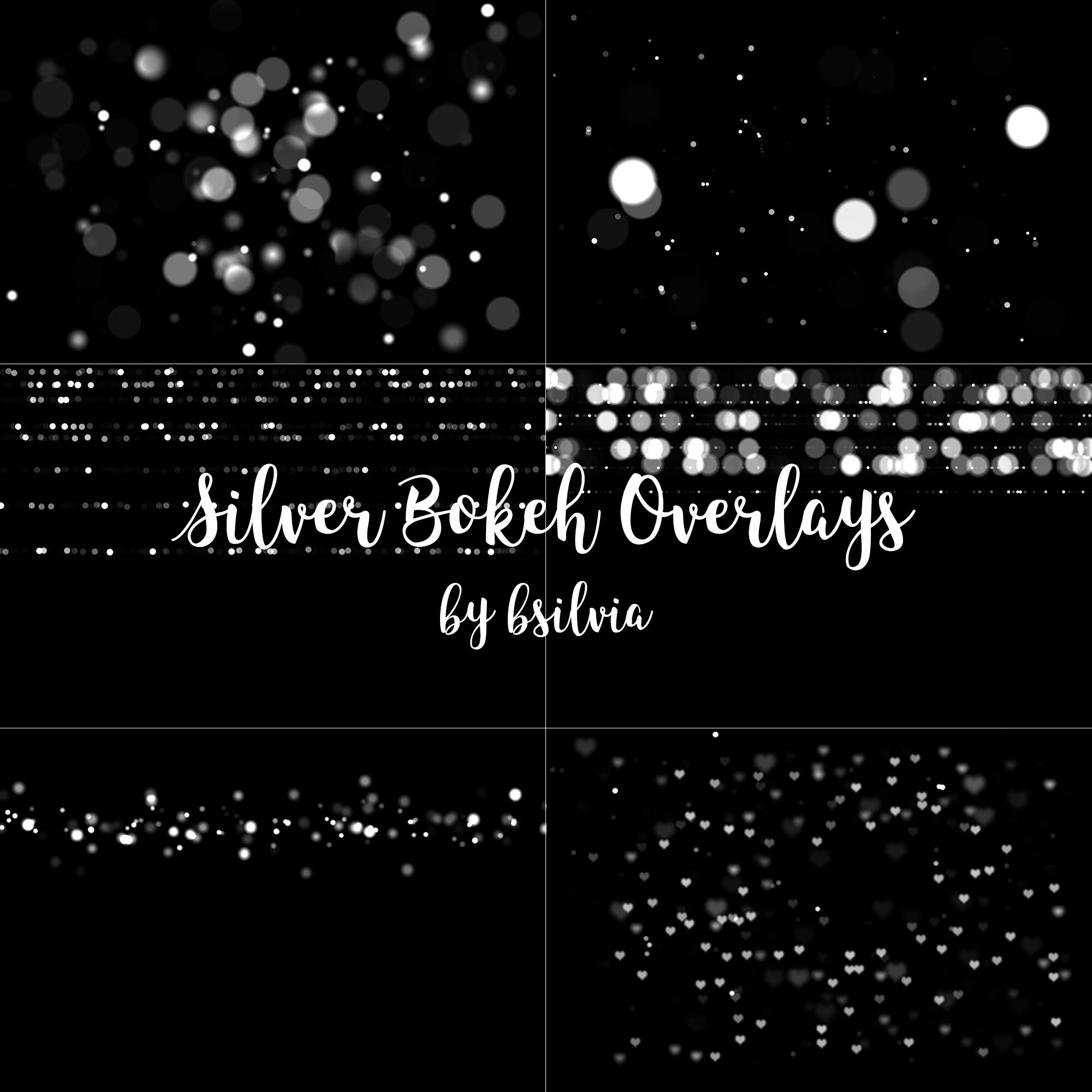 Silver Bokeh Overlays Bokeh Photoshop Overlays Silver Bokeh | Etsy