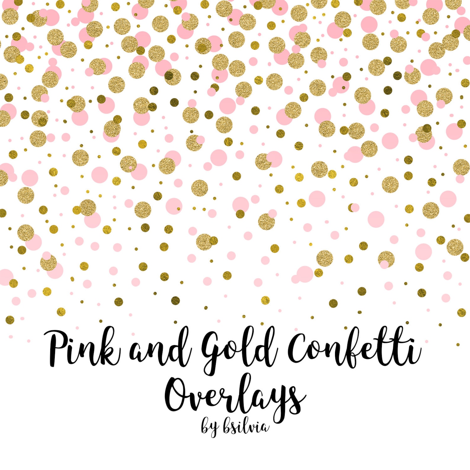 Pink and Gold Confetti Overlays Gold Confetti Transparent PNG | Etsy