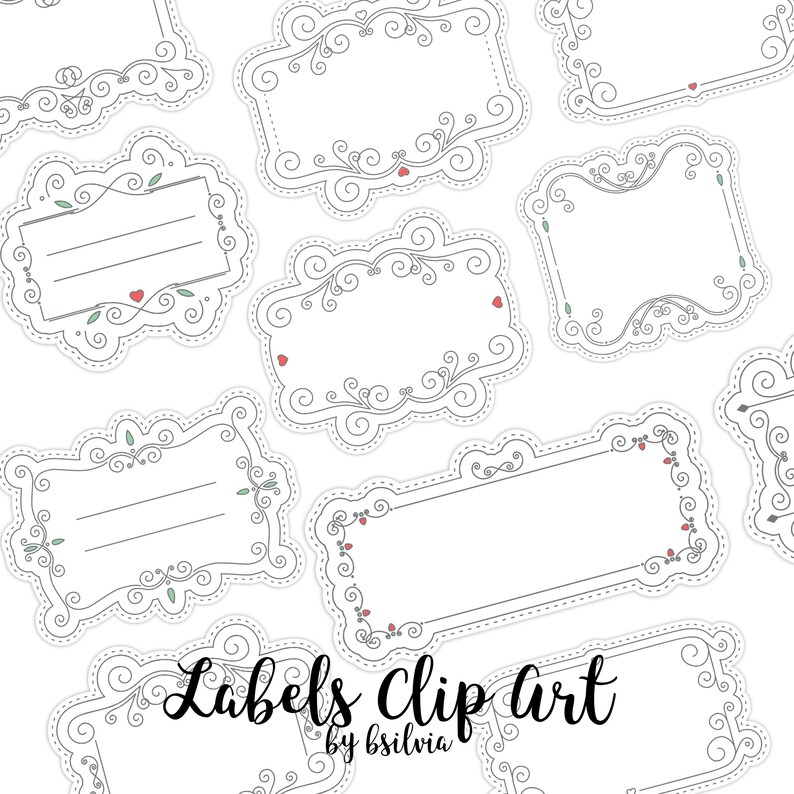 Vintage Labels Clip Art: Retro Frames, PNG & Vector Files (commercial ...