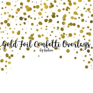 Gold Confetti Overlays, Gold Foil Confetti Transparent PNG Files, Gold ...