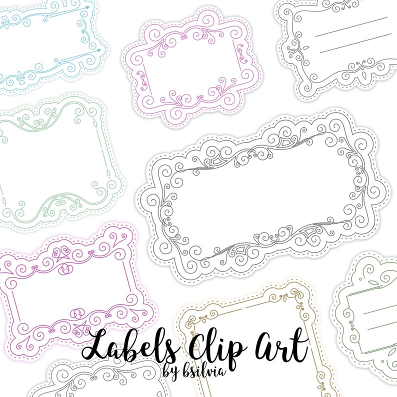 Labels Clip Art, Transparent PNG Files, Vector Files EPS, Retro Design ...