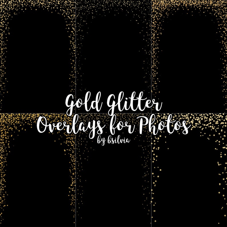 Gold Glitter Overlays for Photos Gold Glitter Confetti - Etsy