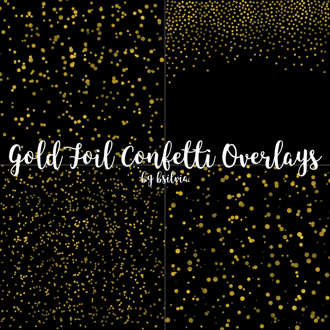 Gold Confetti Overlays Gold Foil Confetti Transparent PNG - Etsy