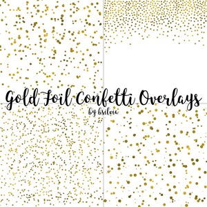 Gold Confetti Overlays, Gold Foil Confetti Transparent PNG Files, Gold ...