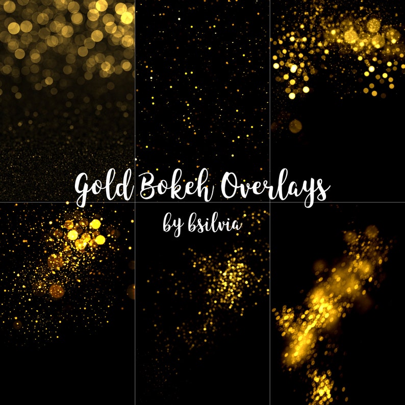 40 Gold Bokeh Overlays Bokeh Photoshop Overlays Gold Bokeh | Etsy