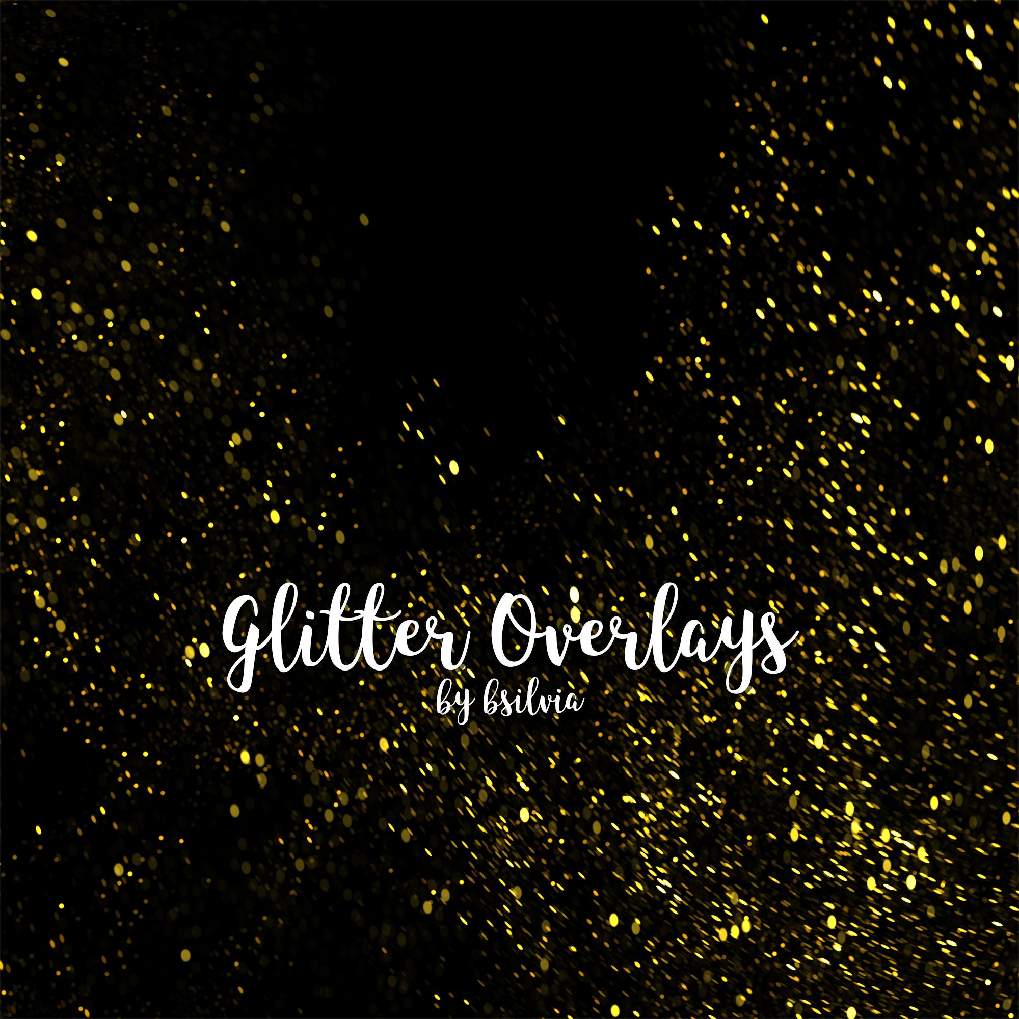 Glitter Overlays, Yellow Glitter Overlays, Fine Gold Bokeh Overlays ...