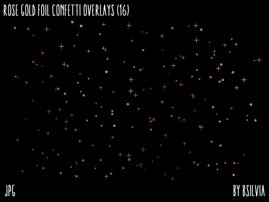 Rose Gold Foil Confetti Clipart Overlays, Rose Gold Confetti Clipart ...