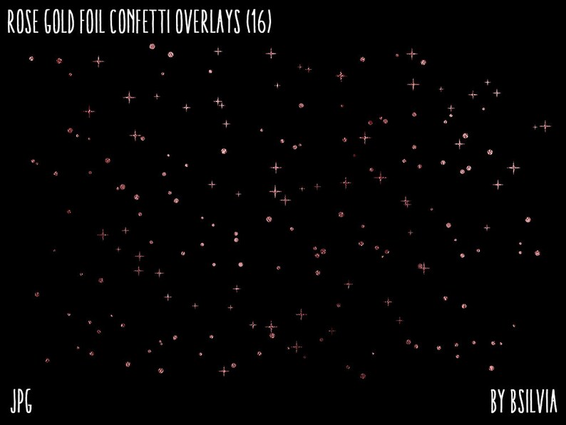 Rose Gold Foil Confetti Clipart Overlays, Rose Gold Confetti Clipart ...