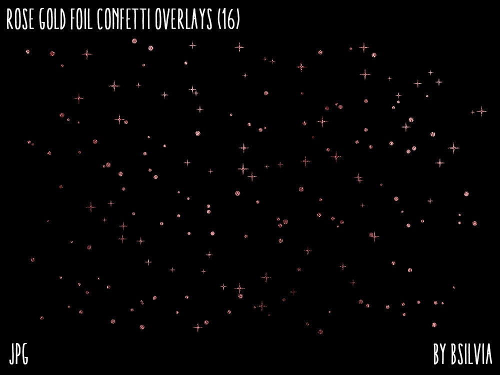 Rose Gold Foil Confetti Clipart Overlays, Rose Gold Confetti Clipart ...