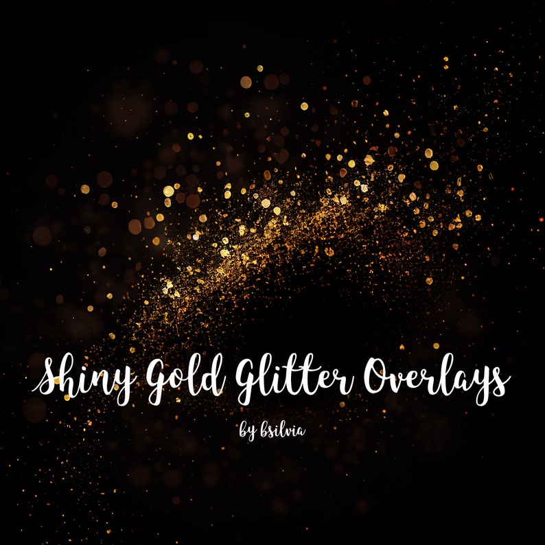 Shiny Gold Glitter Overlays Yellow Glitter Overlays Gold - Etsy
