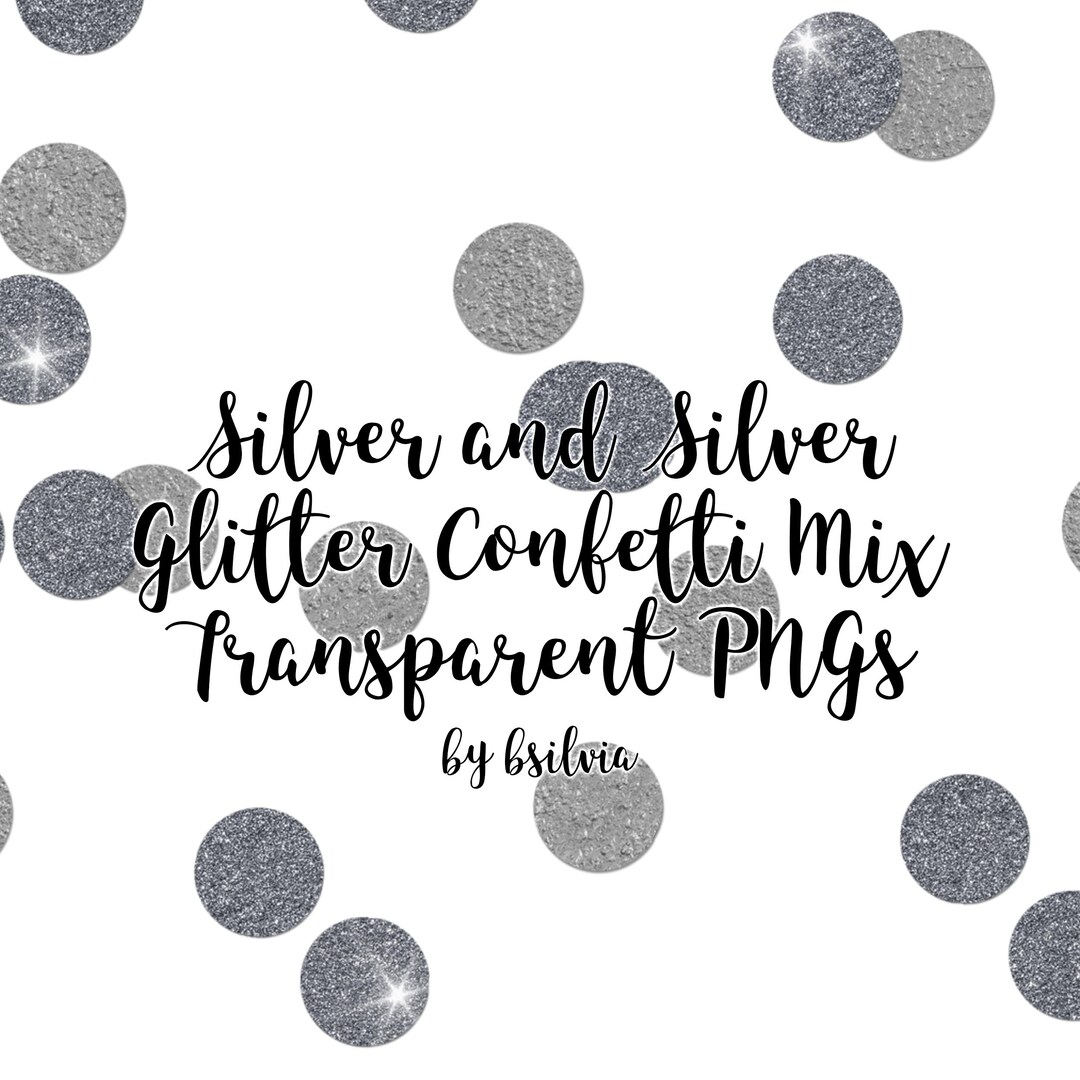 Silver Confetti Overlays, Silver Glitter Confetti Transparent PNG Files ...