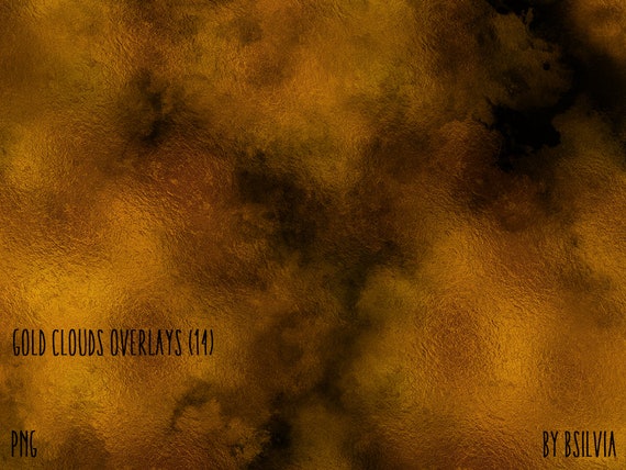 Gold Clouds Overlays Pack Gold Overlays Gold Foil Digital | Etsy