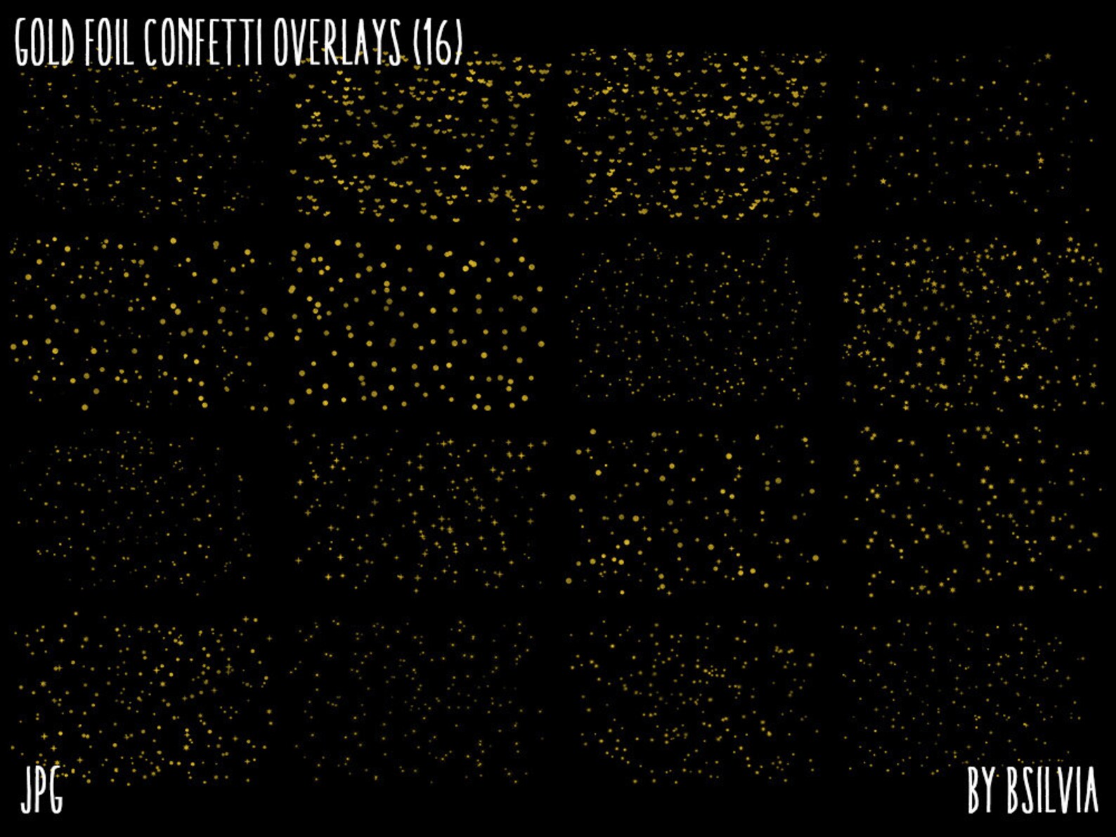 Gold Foil Confetti Clipart Overlays, Gold Confetti Clipart, Transparent ...