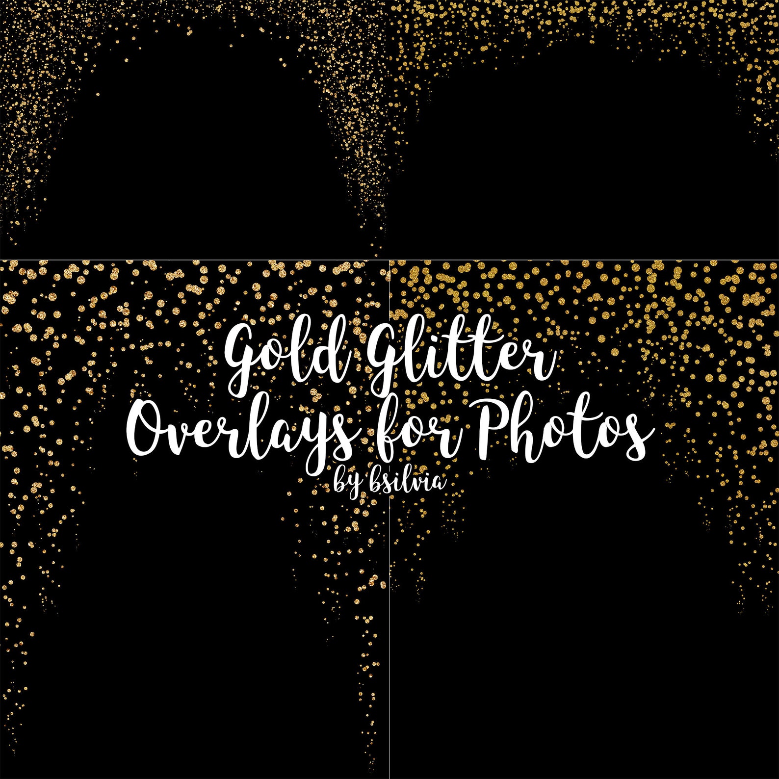 Gold Glitter Overlays for Photos Gold Glitter Confetti - Etsy