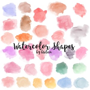 Watercolor Shapes Clip Art, Watercolor Splashes, Transparent PNG ...
