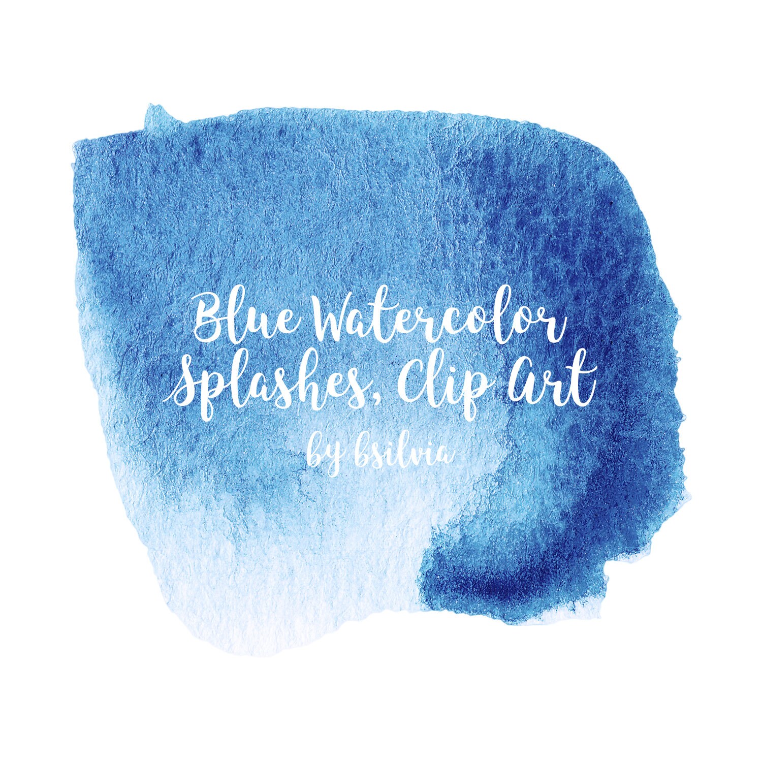Blue Watercolor Splashes Clip Art Watercolor Brush Strokes | Etsy