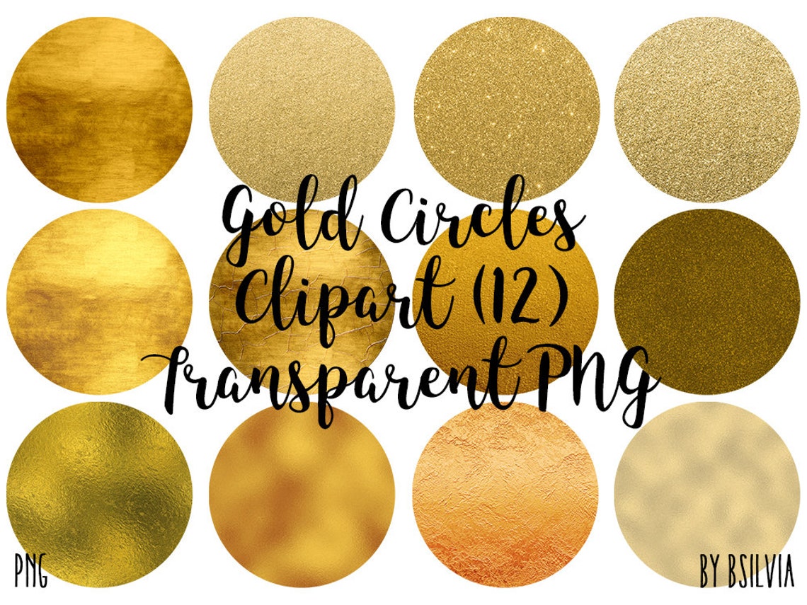 Gold Circles Clipart, Sparkly Glitter Gold Circles Transparent PNG ...