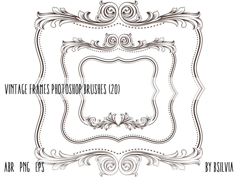 Photoshop Brushes Pack Vintage Frames, Vintage Frames Transparent PNG ...