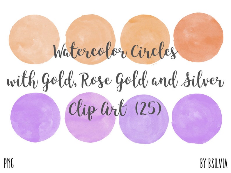 Watercolor Circles Clipart Transparent PNG Watercolor - Etsy