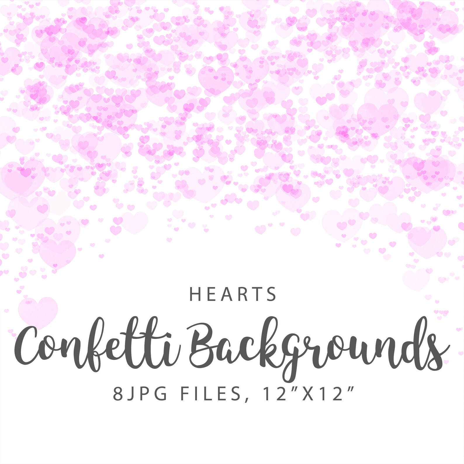 Hearts Confetti Backgrounds Paper Pack Valentine's Day - Etsy