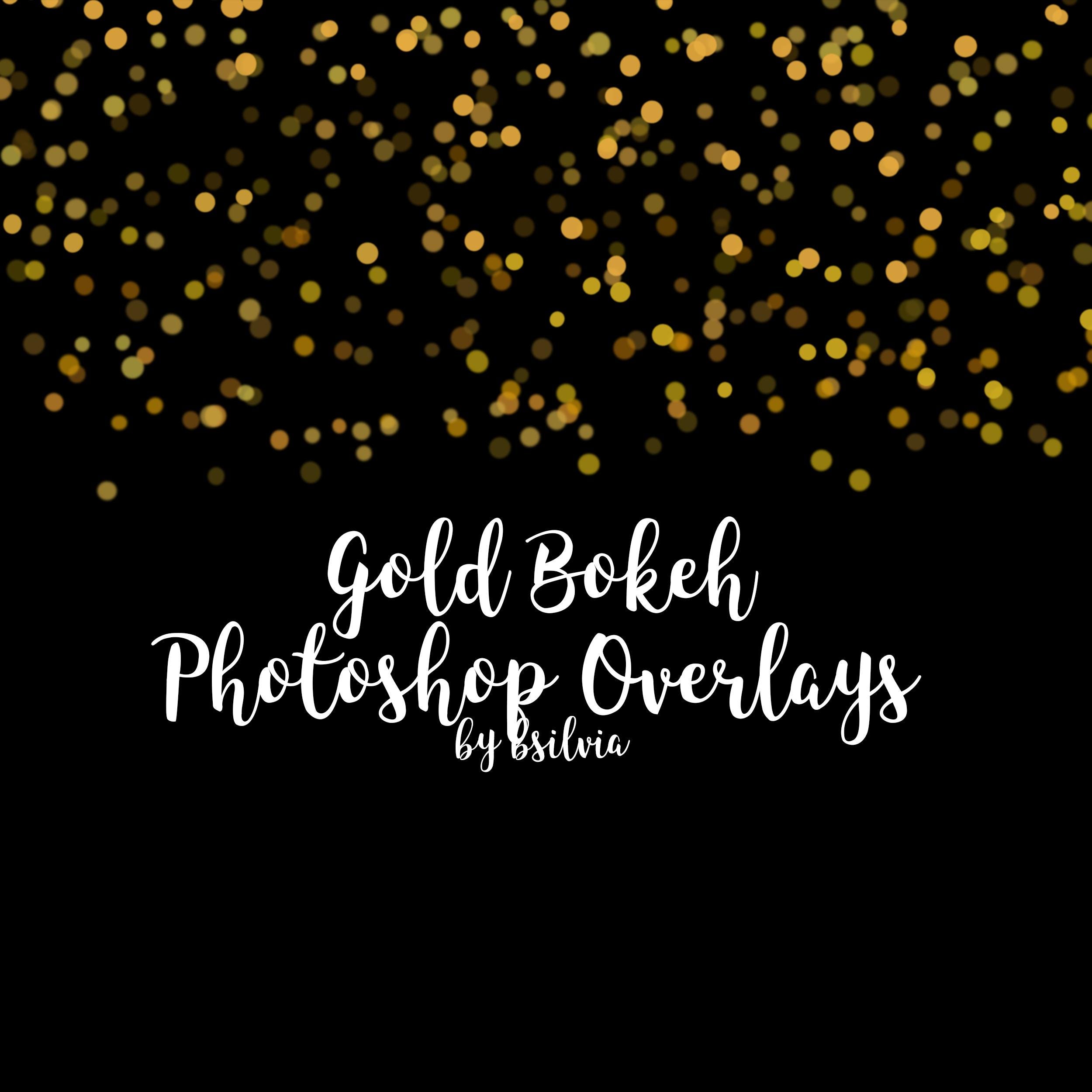 Gold Bokeh Photoshop Overlays, Yellow Bokeh Overlays, Digital Bokeh ...