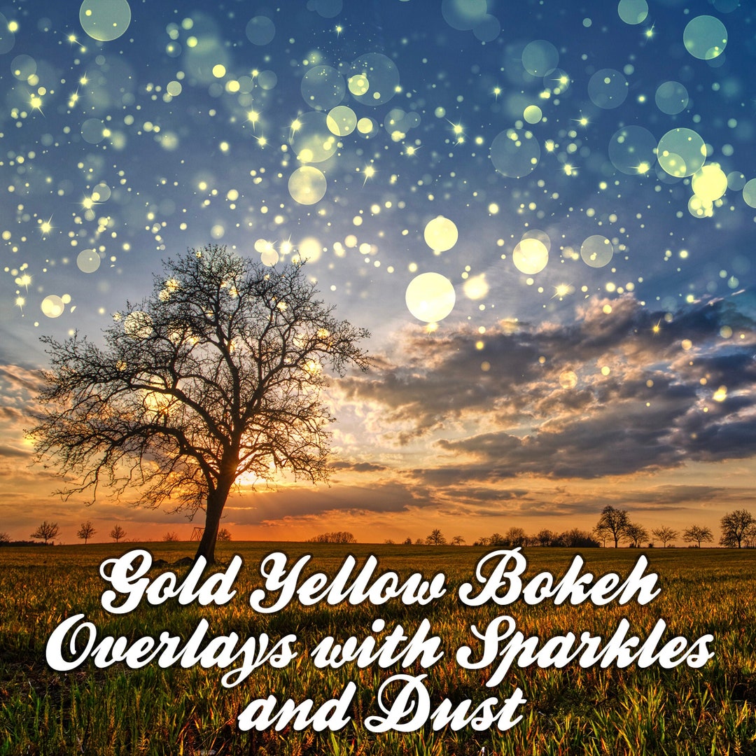 Gold Yellow Bokeh Overlays With Sparkles and Dust, Gold Bokeh Overlays ...