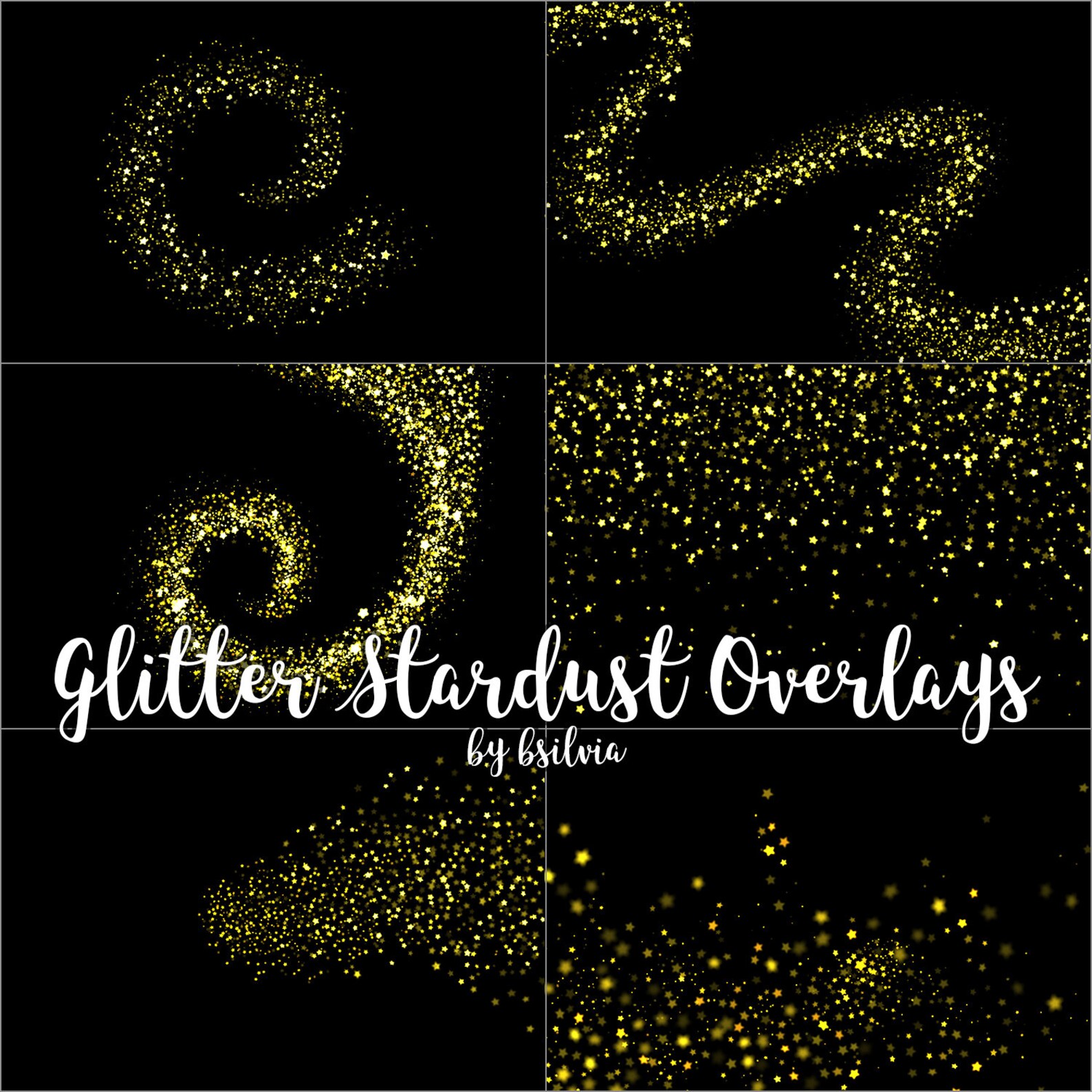 Stardust Glitter Overlays Yellow Glitter Stardust Overlays | Etsy