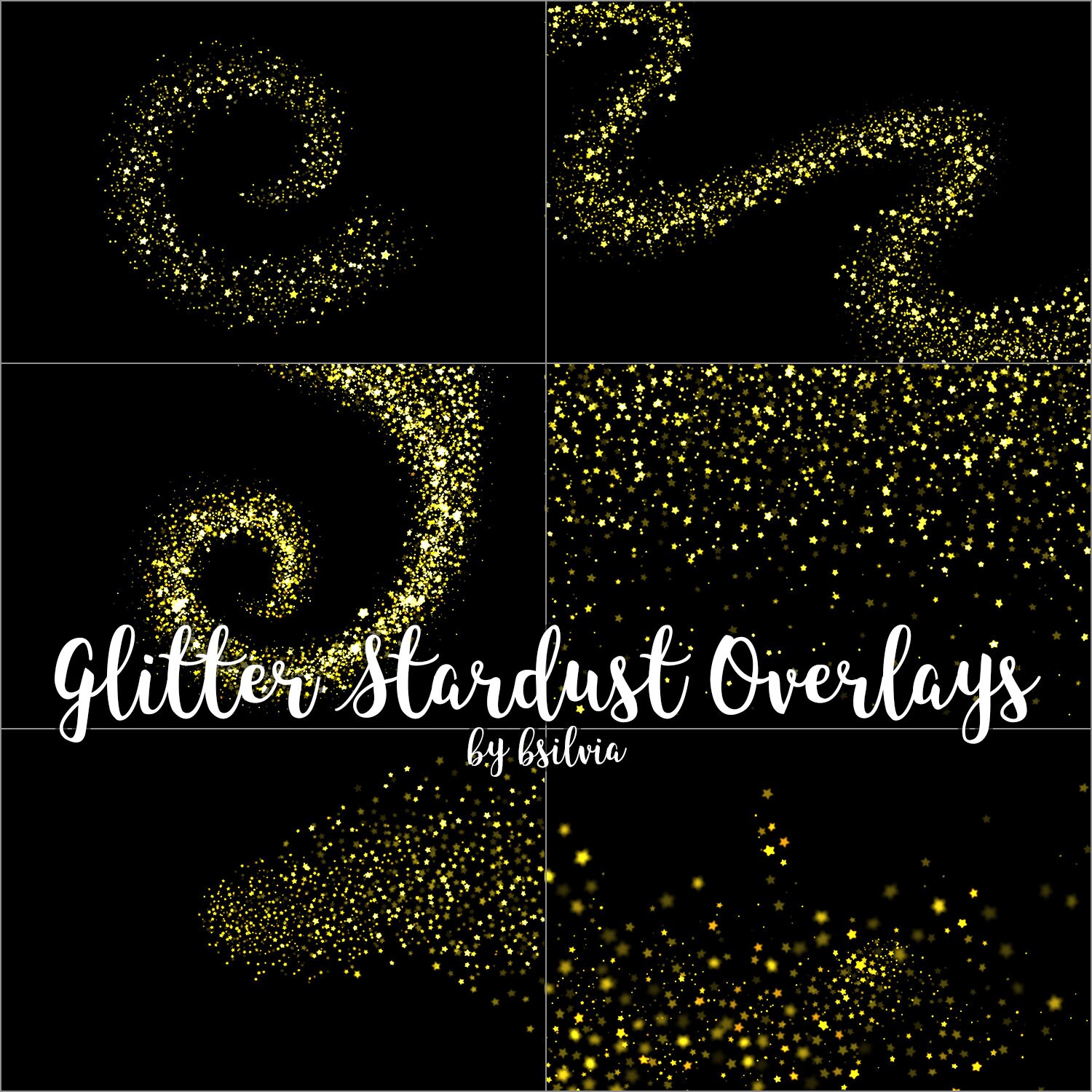 Stardust Glitter Overlays Yellow Glitter Stardust Overlays | Etsy