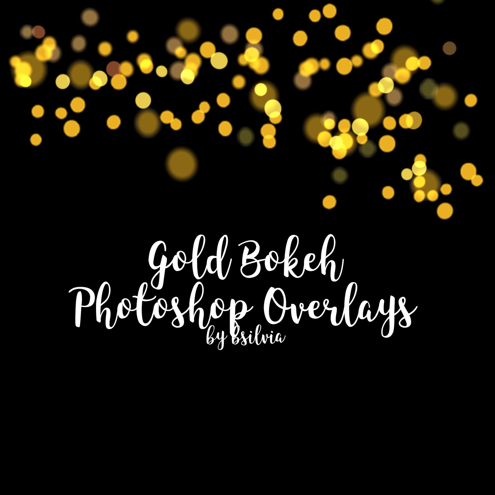 Gold Bokeh Photoshop Overlays, Yellow Bokeh Overlays, Digital Bokeh ...