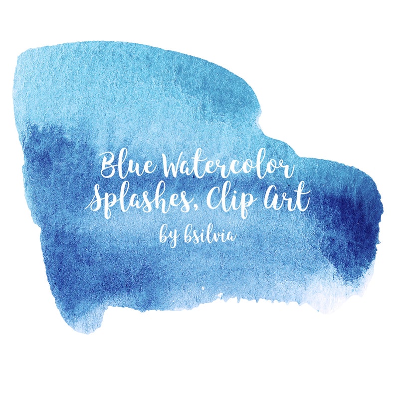 Blue Watercolor Splashes Clip Art Watercolor Brush Strokes - Etsy